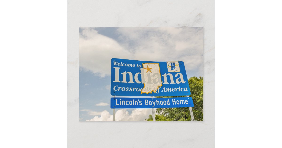 Welcome to Indiana Sign Postcard | Zazzle