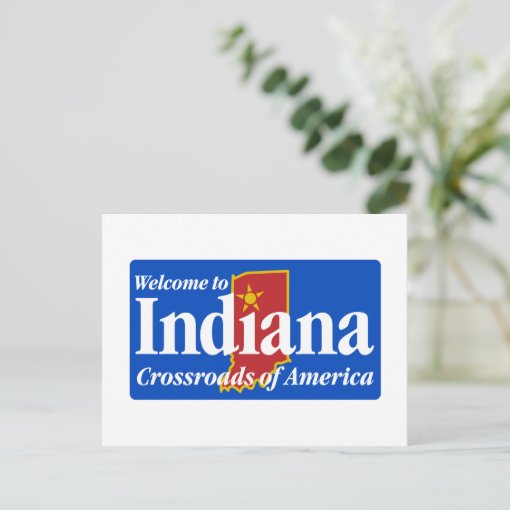 Welcome to Indiana - USA Road Sign Postcard | Zazzle