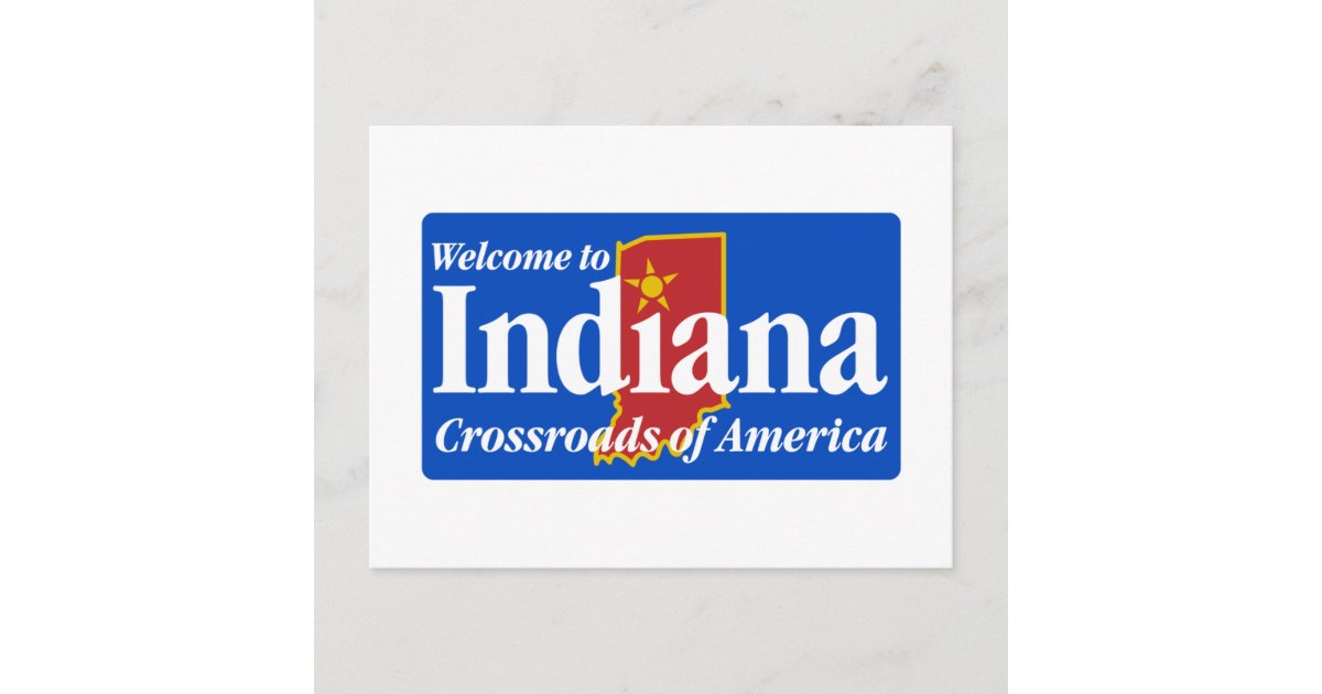 Welcome to Indiana - USA Road Sign Postcard | Zazzle