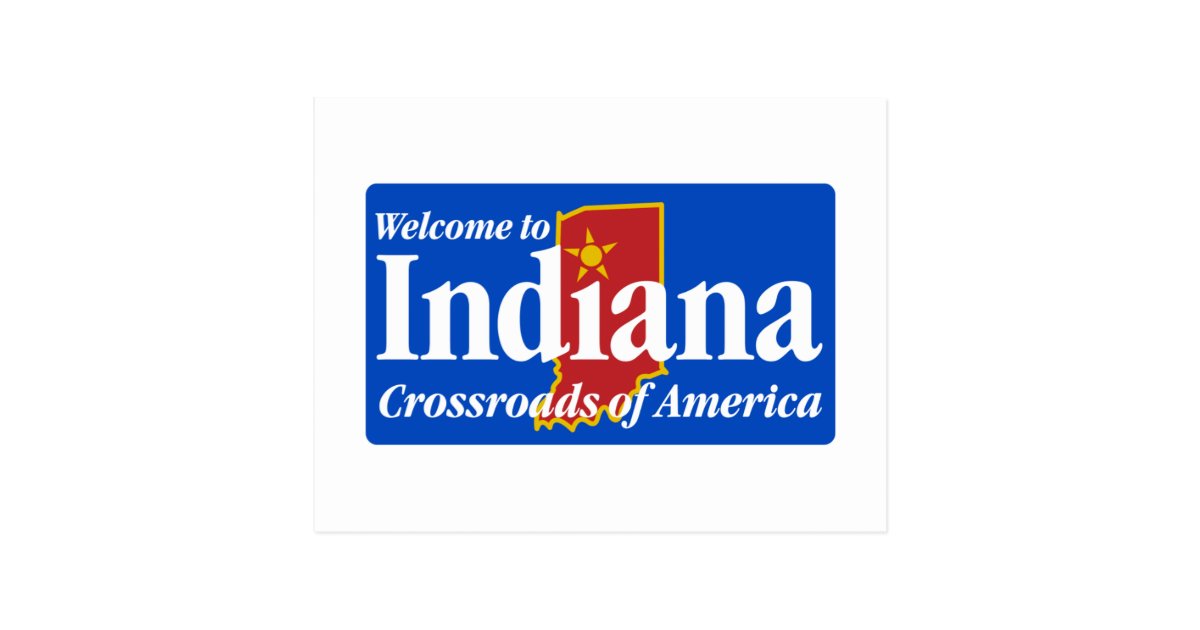Welcome to Indiana - USA Road Sign Postcard | Zazzle.com