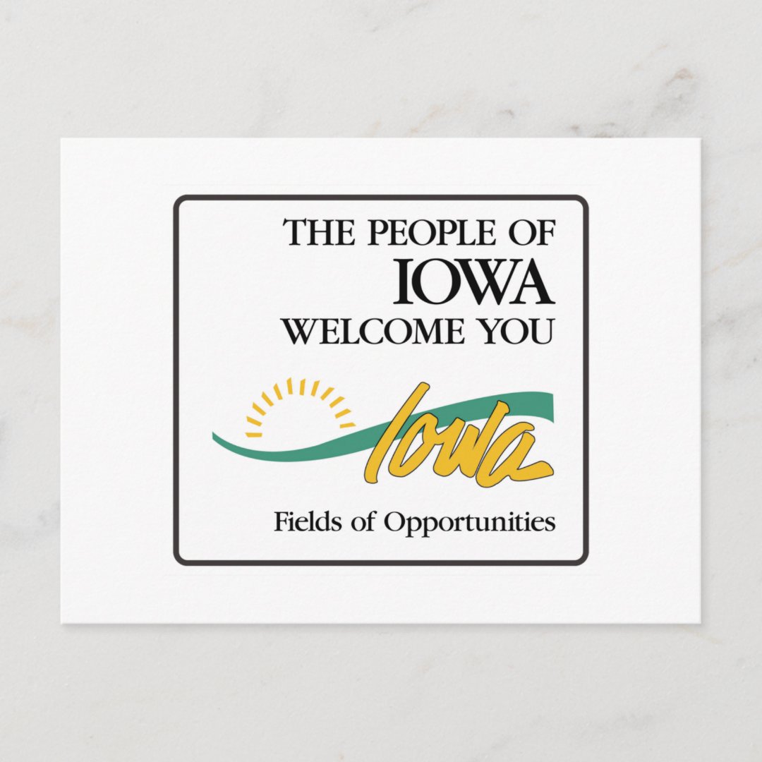 Welcome to Iowa - USA Road Sign Postcard | Zazzle