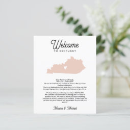 Welcome TO KENTUCKY Letter & Itinerary ANY COLOR | Zazzle