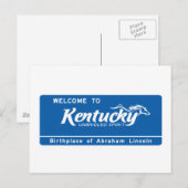 Welcome to Kentucky - USA Road Sign Postcard | Zazzle