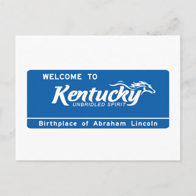 Welcome to Kentucky - USA Road Sign Postcard | Zazzle