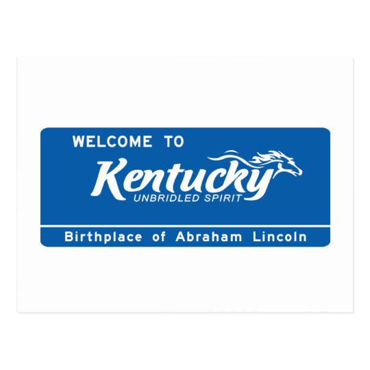 Welcome to Kentucky - USA Road Sign Postcard | Zazzle.com