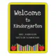 Welcome To Kindergarten Chalkboard Teacher Door Sign | Zazzle