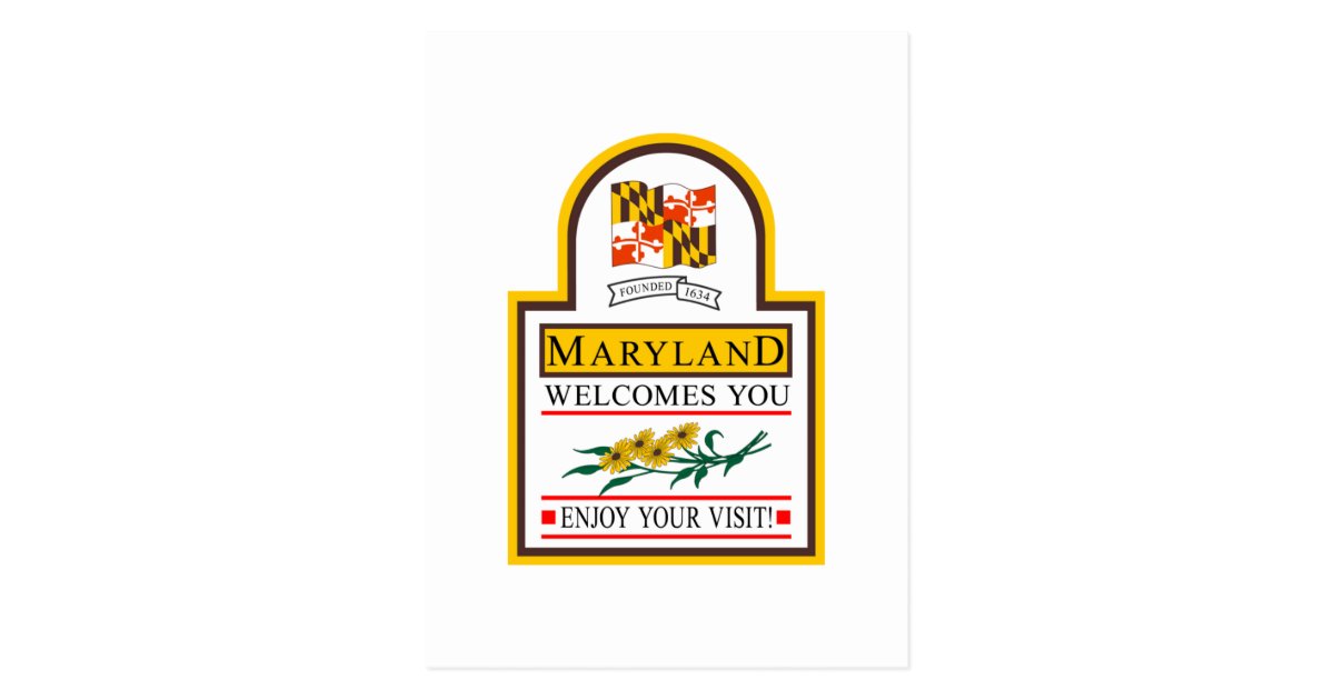 Welcome to Maryland - USA Road Sign Postcard | Zazzle.com