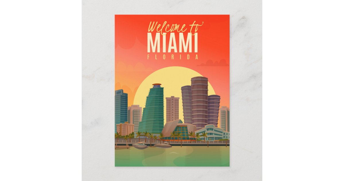 Welcome to Miami Florida Postcard | Zazzle