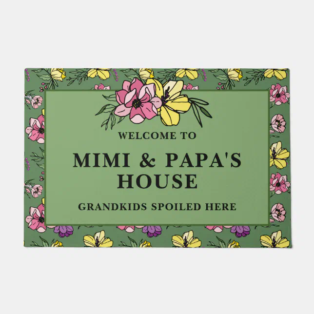 Welcome to Mimi & Papa's House Doormat | Zazzle
