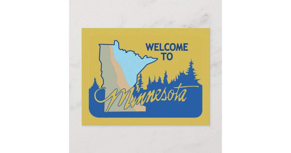 Welcome to Minnesota - USA Road Sign Postcard | Zazzle