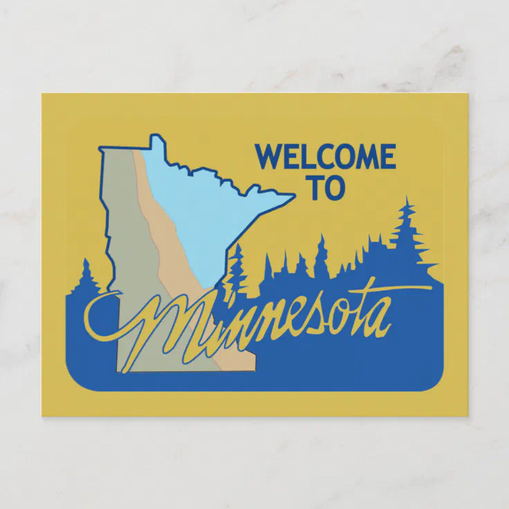 Welcome to Minnesota - USA Road Sign Postcard | Zazzle
