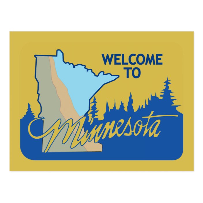 Welcome to Minnesota - USA Road Sign Postcard | Zazzle.com