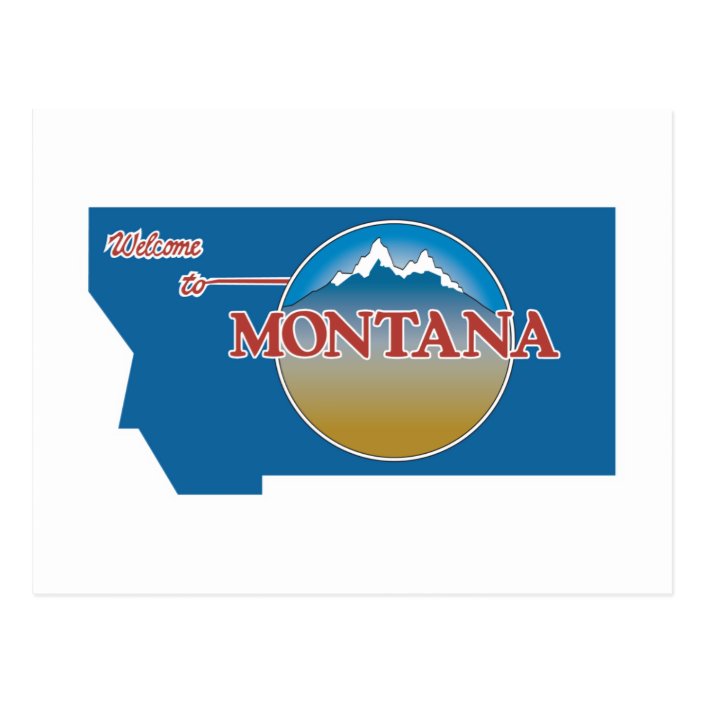 Welcome to Montana - USA Road Sign Postcard | Zazzle.com