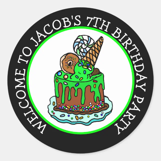 Welcome to my Birthday Party Classic Round Sticker | Zazzle