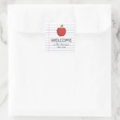 Welcome to my Class Apple Back to School Teacher Square Sticker | Zazzle