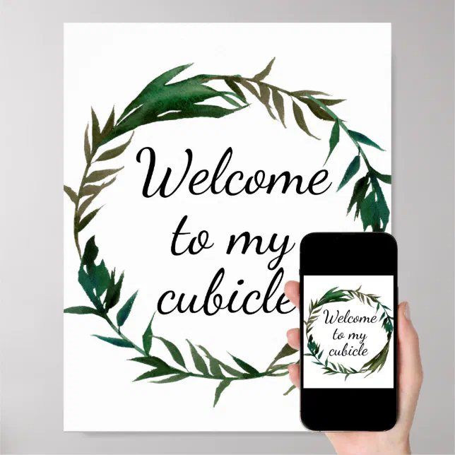 Welcome to my Cubicle Sign Office Desk Work | Zazzle