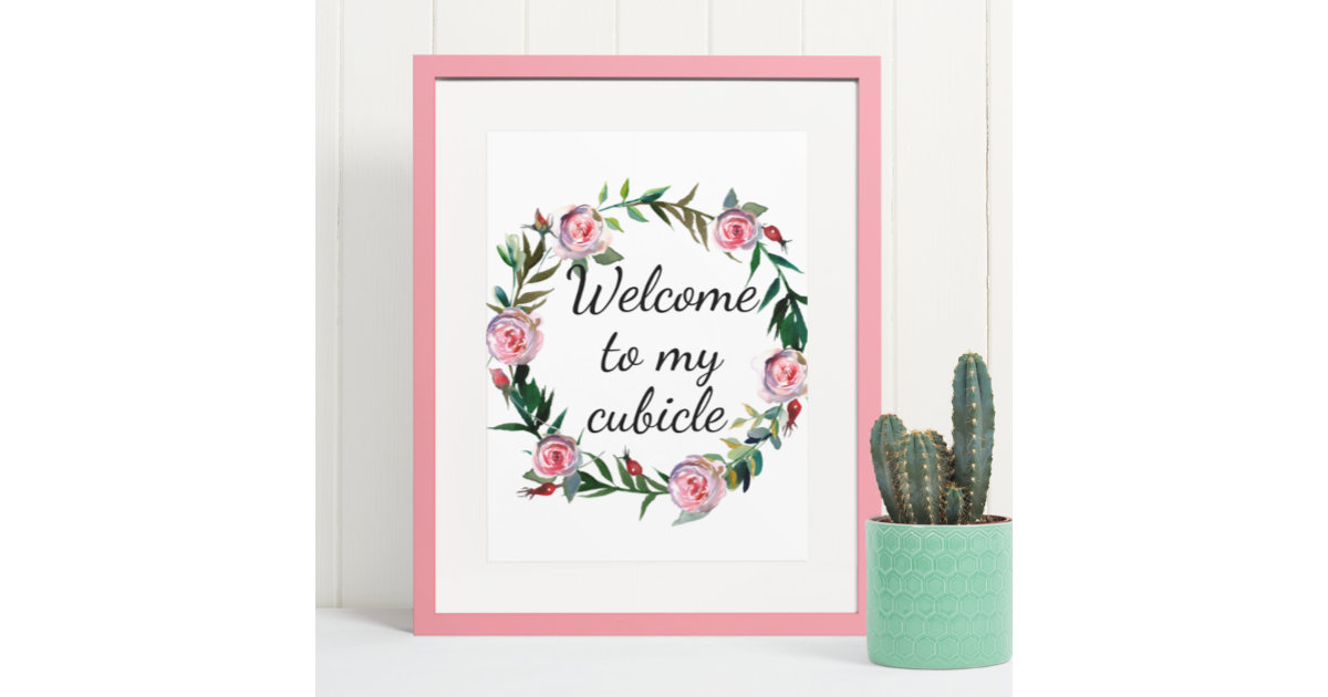 Welcome to my Cubicle Sign Office Desk Work | Zazzle