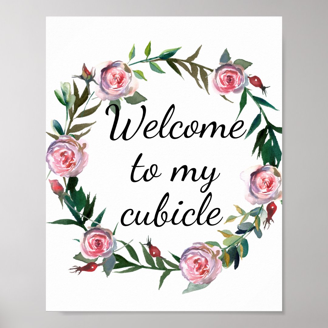 Welcome to my Cubicle Sign Office Desk Work | Zazzle