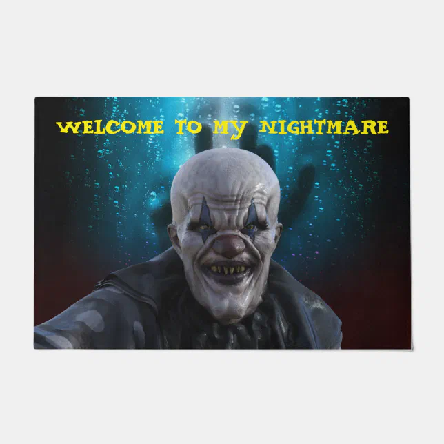 Welcome To My Nightmare Evil Clown Door Mat | Zazzle