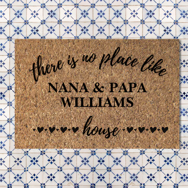 Welcome to Nana & Papa's House Personalized Doormat | Zazzle