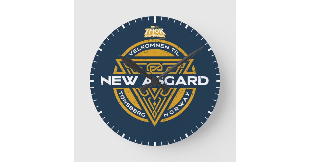Welcome To New Asgard Souvenir Graphic Round Clock | Zazzle