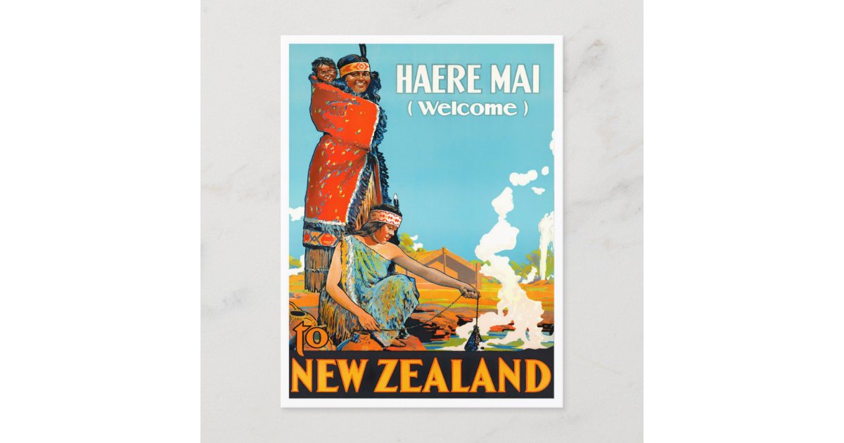 Welcome to New Zealand vintage travel Postcard | Zazzle