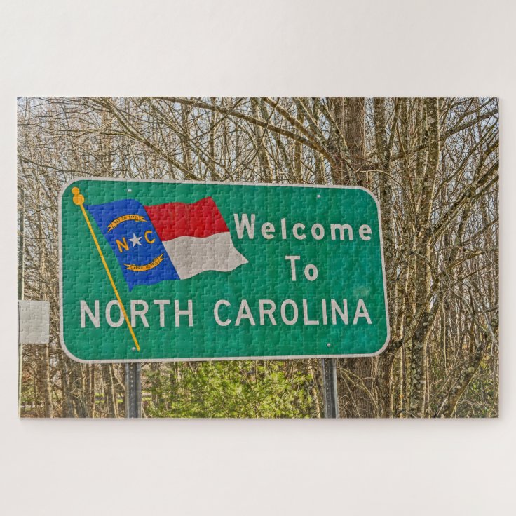 Welcome to North Carolina Sign Jigsaw Puzzle | Zazzle