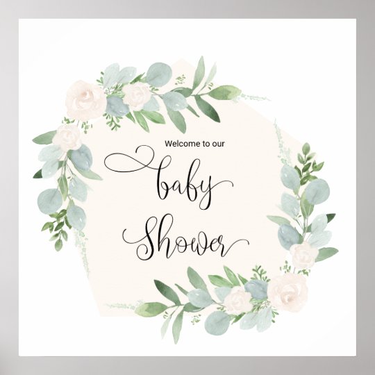 Welcome to our Baby Shower - feminine girl sign | Zazzle.com