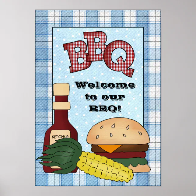 Welcome To Our BBQ poster | Zazzle