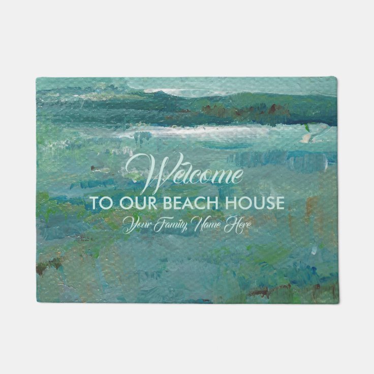 Welcome To Our Beach House Family Doormat | Zazzle