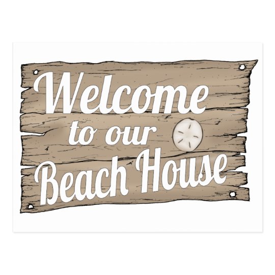 welcome to our beach house postcard | Zazzle.com