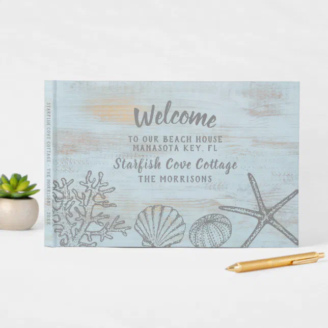 Welcome to Our Beach House Vacation Rental Home Guest Book | Zazzle