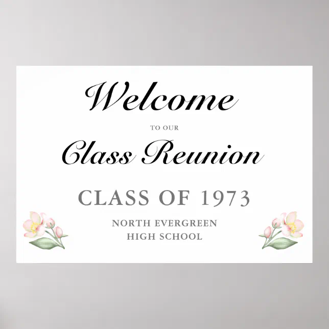 Welcome To Our Class Reunion Apple Blossom School Poster | Zazzle