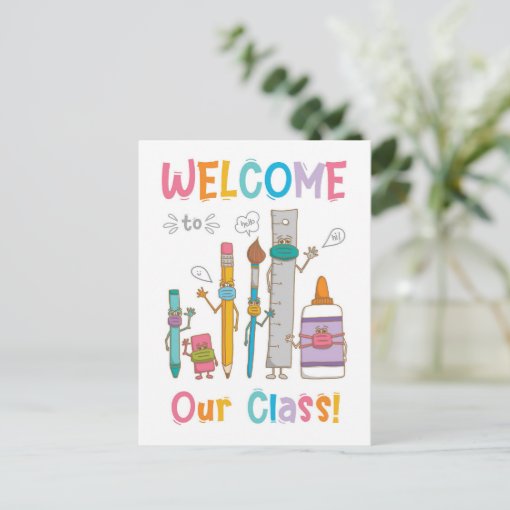 Welcome to Our Class (vertical) Postcard | Zazzle