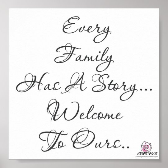 WELCOME TO OUR FAMILY POSTER | Zazzle.com