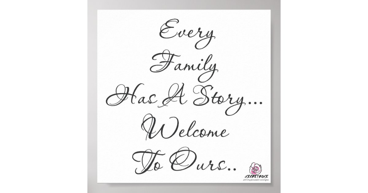 WELCOME TO OUR FAMILY POSTER | Zazzle