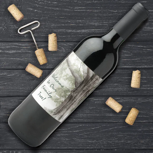 Welcome to Our Family Tree Wine Label | Zazzle
