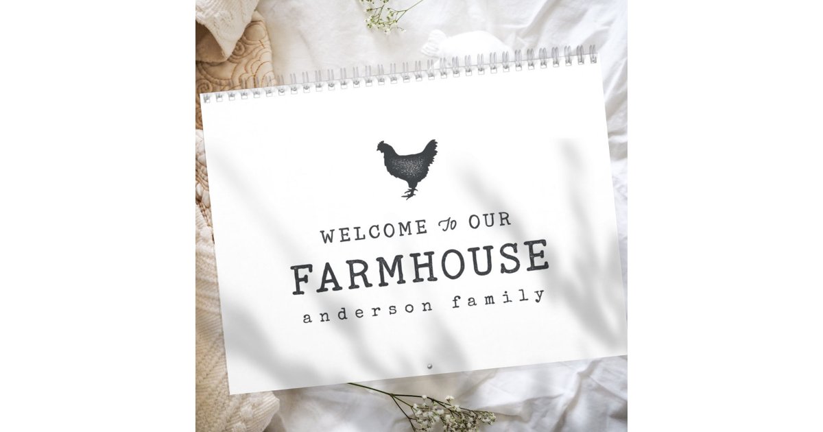 Welcome to our Farmhouse Country Rustic Chicken Calendar | Zazzle