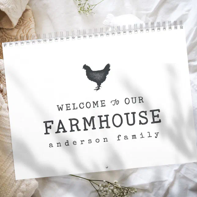 Welcome to our Farmhouse Country Rustic Chicken Calendar | Zazzle
