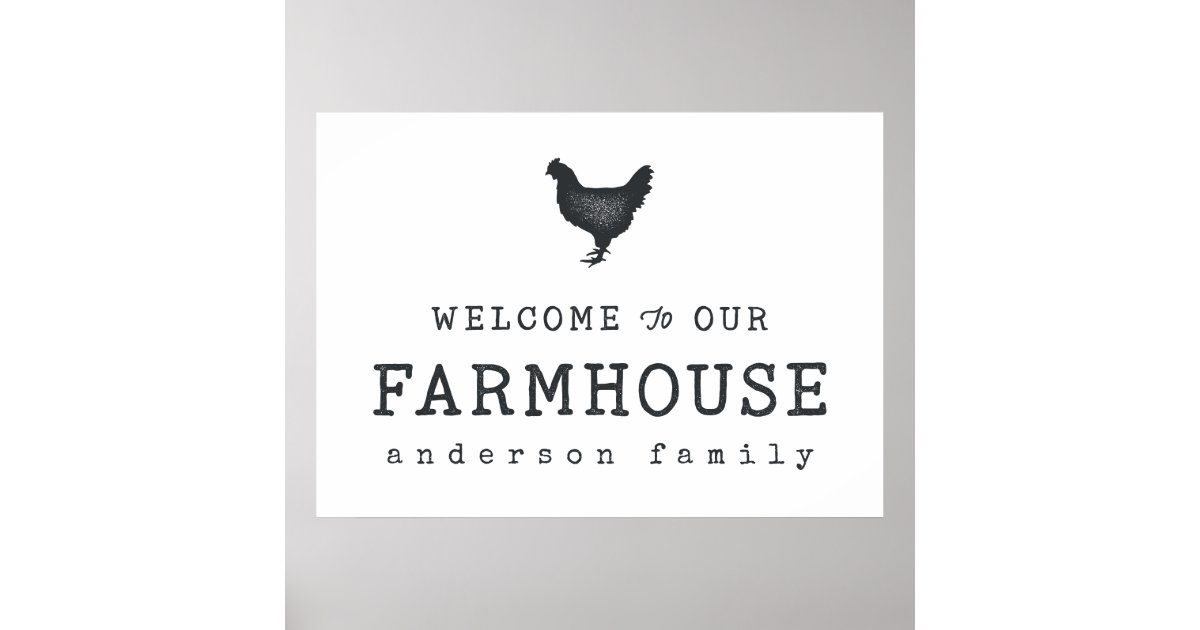 Welcome to our Farmhouse Country Rustic Chicken Poster | Zazzle