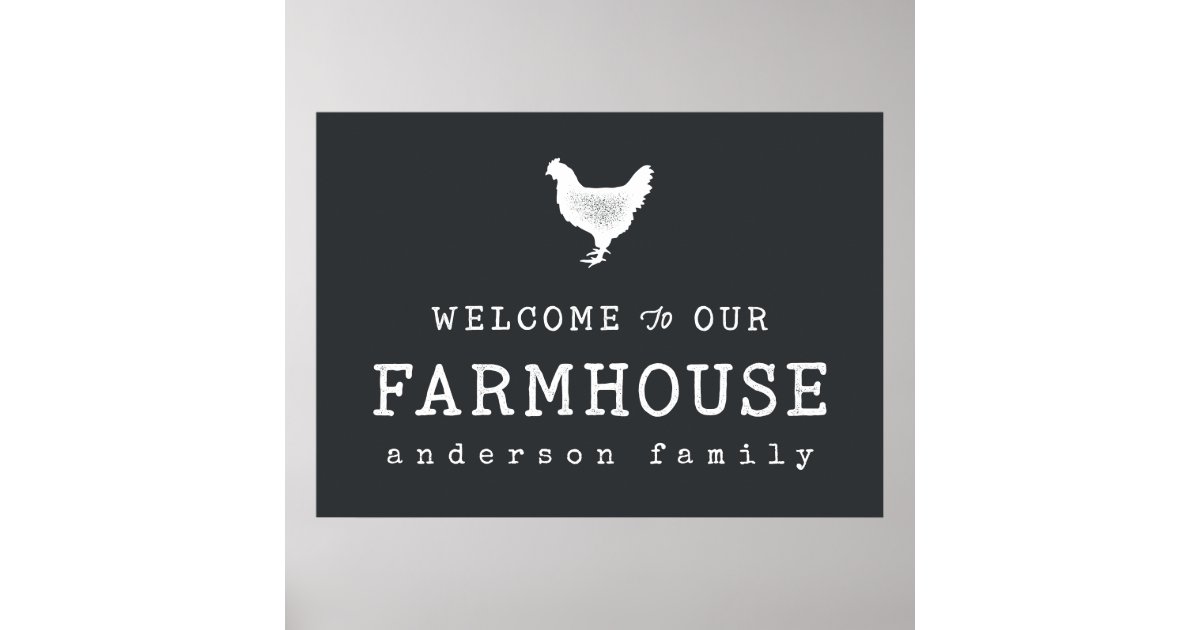 Welcome to our Farmhouse Country Rustic Chicken Poster | Zazzle