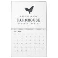 Welcome to our Farmhouse Country Rustic Rooster Calendar | Zazzle