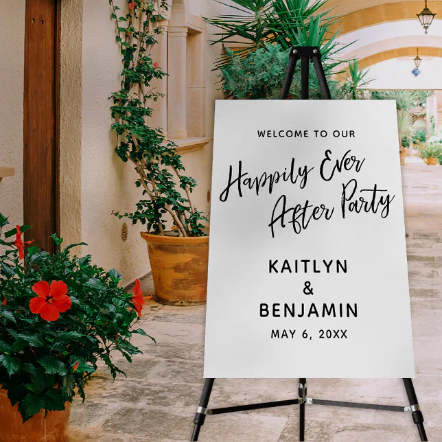Welcome to Our Happily Ever After Party Sign | Zazzle