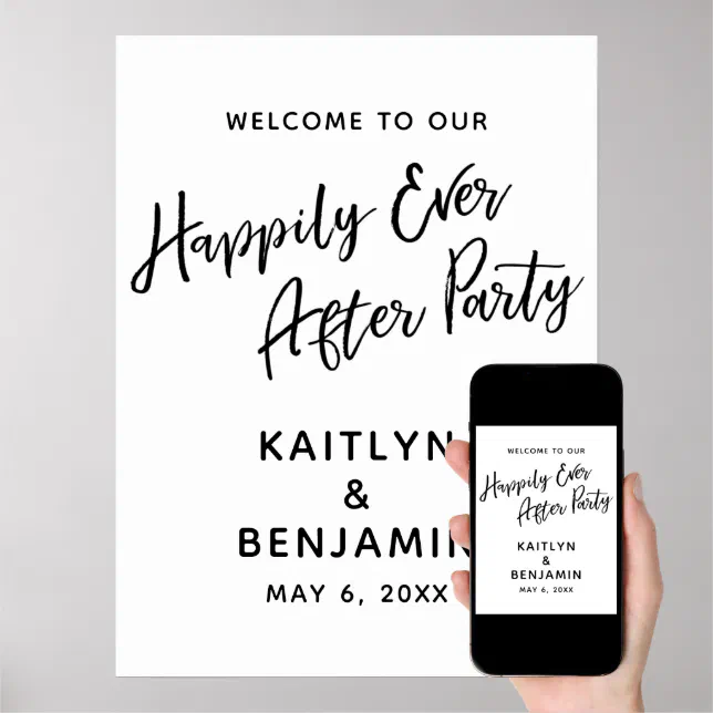 Welcome to Our Happily Ever After Party Sign | Zazzle