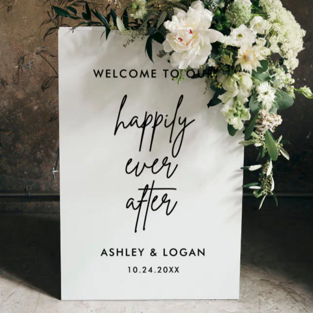 Welcome To Our Happily Ever After Wedding Welcome Foam Board | Zazzle