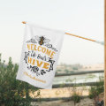 Welcome to our Hive Whimsy Black and Gold Family House Flag | Zazzle