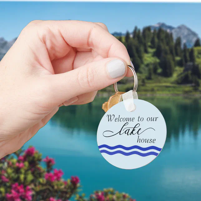 Welcome to Our Lake House Rental Property Vacation Keychain | Zazzle