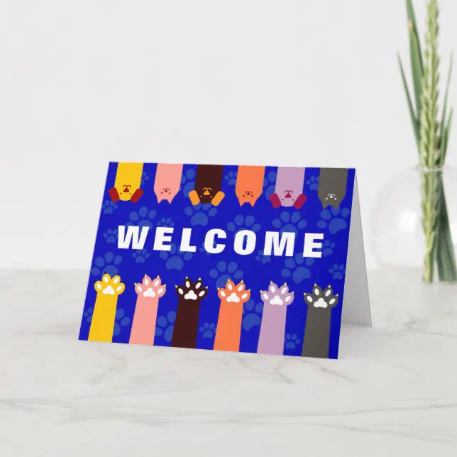 Welcome to Our Office Dog Cat Pets Greeting Card | Zazzle