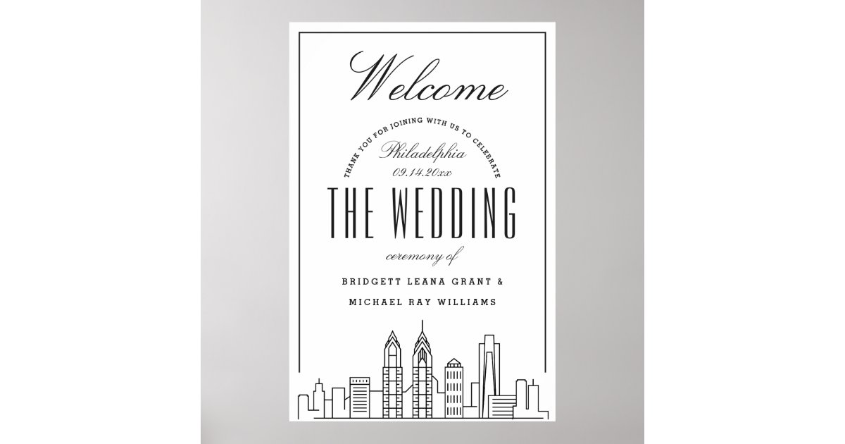 Welcome to Our Philadelphia Wedding! Poster | Zazzle