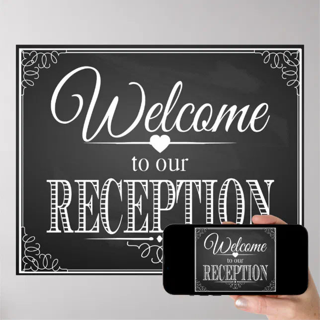 Welcome to our Reception ideal for wedding Poster | Zazzle